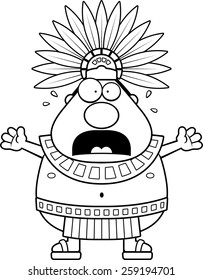 Cartoon Illustration Aztec King Looking Angry Stock Vector (Royalty ...