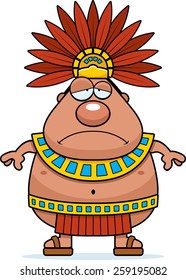 Cartoon Illustration Aztec King Looking Sad Stock Vector (Royalty Free ...