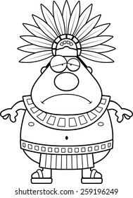 Cartoon Illustration Aztec King Looking Happy: vector de stock (libre ...