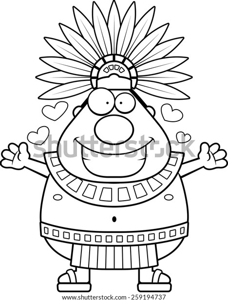 Cartoon Illustration Aztec King Ready Give Stock Vector (Royalty Free ...