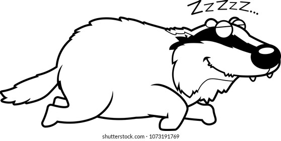 Cartoon Illustration Badger Sleeping Stock Vector (Royalty Free ...