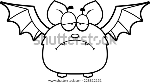 Cartoon Illustration Bat Looking Depressed Stock Vector (Royalty Free ...