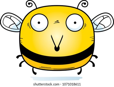 Cartoon Illustration Bee Looking Surprised Stock Vector (Royalty Free ...