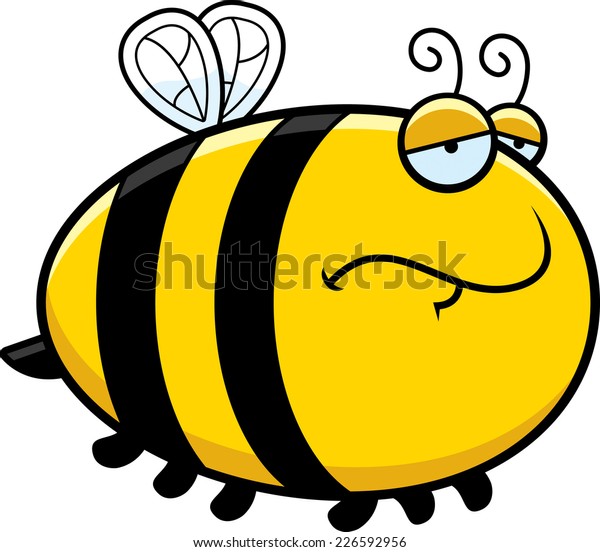 Cartoon Illustration Bee Sad Expression Stock Vector (Royalty Free ...