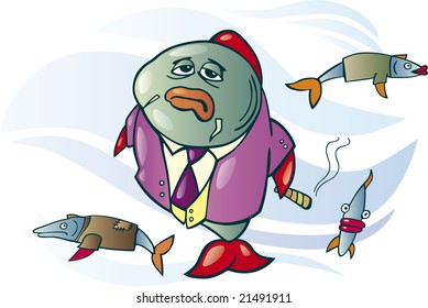 Cartoon Illustration Big Fish Stock Vector (Royalty Free) 21491911
