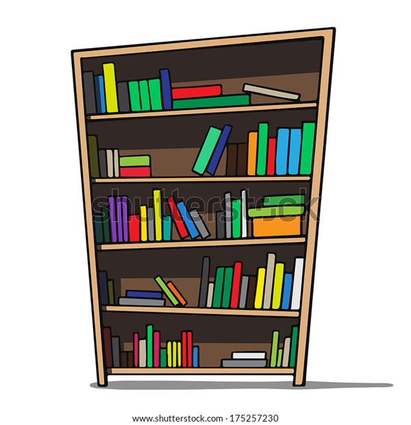 Cartoon Illustration Bookshelf Stock Vector (Royalty Free) 175257230 ...