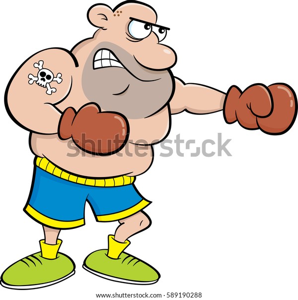 Cartoon Illustration Boxer Punching: เวกเตอร์สต็อก (ปลอดค่าลิขสิทธิ์ ...