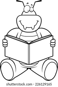 Cartoon Illustration Bug Reading Book Stock Vector (Royalty Free ...