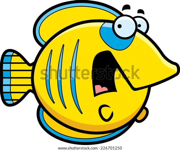 Cartoon Illustration Butterflyfish Looking Scared Stock Vector (Royalty ...