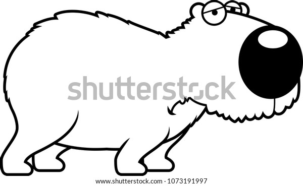 Cartoon Illustration Capybara Looking Sad Stock Vector (Royalty Free ...