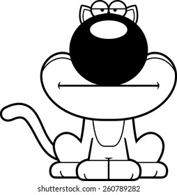 Cartoon Illustration Cat Bored Expression Stock Vector (Royalty Free ...