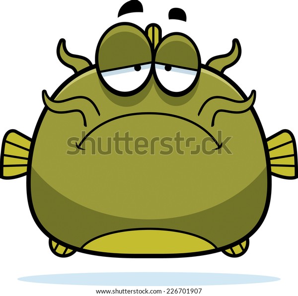 Cartoon Illustration Catfish Looking Sad Stock Vector (Royalty Free ...