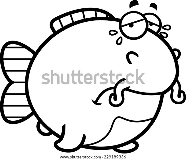 Cartoon Illustration Catfish Sad Crying Stock Vector (Royalty Free ...