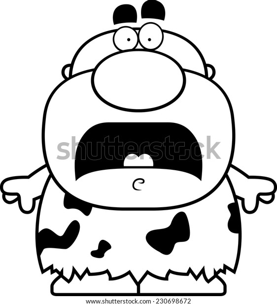 Cartoon Illustration Caveman Looking Scared Stock Vector (Royalty Free ...
