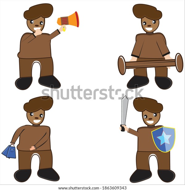 Cartoon Illustration Child Doing Some Activity Stock Vector (Royalty ...