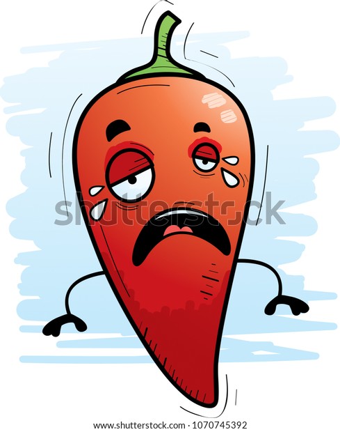Cartoon Illustration Chili Pepper Crying Stock Vector (Royalty Free ...