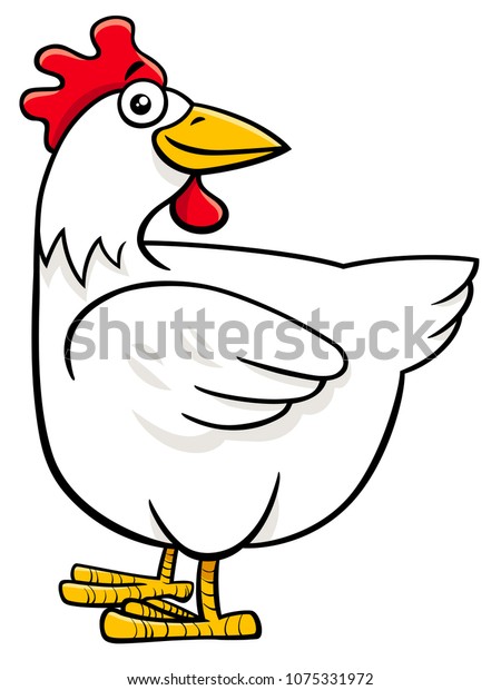 Cartoon Illustration Comic Hen Chicken Animal Stock Vector (Royalty ...