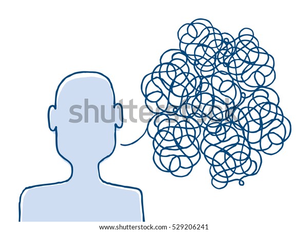 Cartoon Illustration Communication Mess Tangled Message Stock Vector ...
