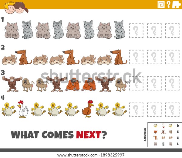 Cartoon Illustration Completing Pattern Educational Game Stock Vector ...