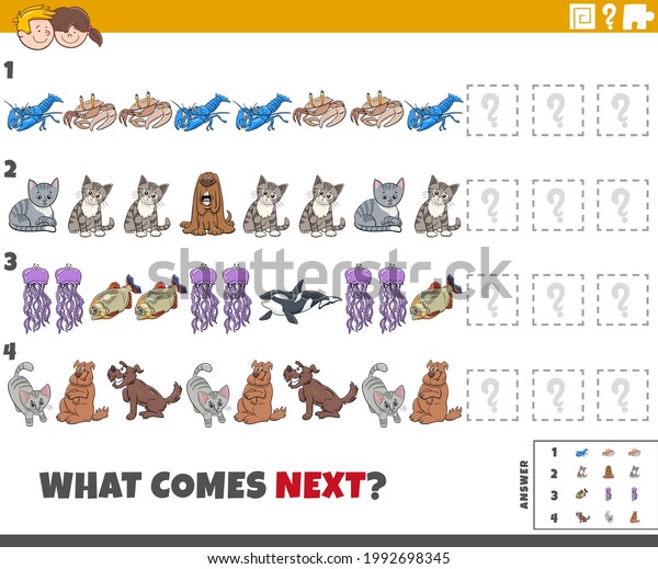 Cartoon Illustration Completing Pattern Educational Game Stock Vector ...