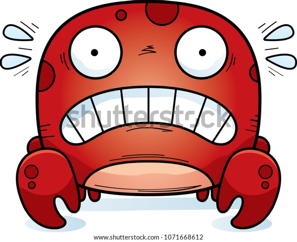 Cartoon Illustration Crab Looking Scared Stock Vector (Royalty Free ...
