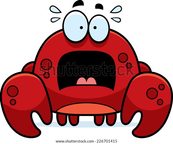 Cartoon Illustration Crab Looking Scared Stock Vector (Royalty Free ...