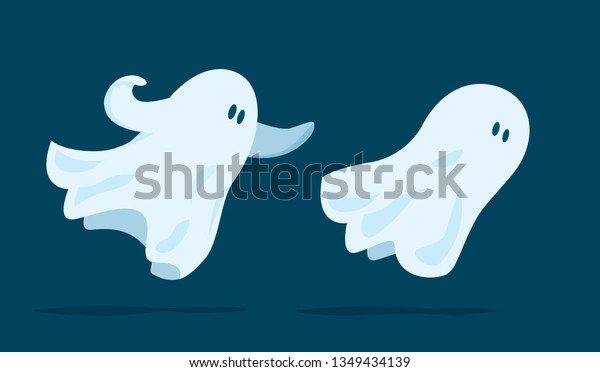 Cartoon Illustration Cute Ghosts Chasing Each Stock Vector (Royalty ...