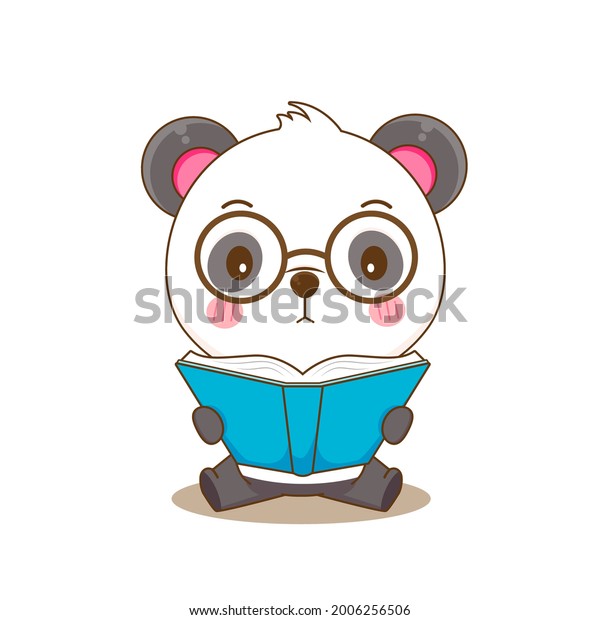 Cartoon Illustration Cute Nerd Panda Glasses Stock Vector (Royalty Free ...