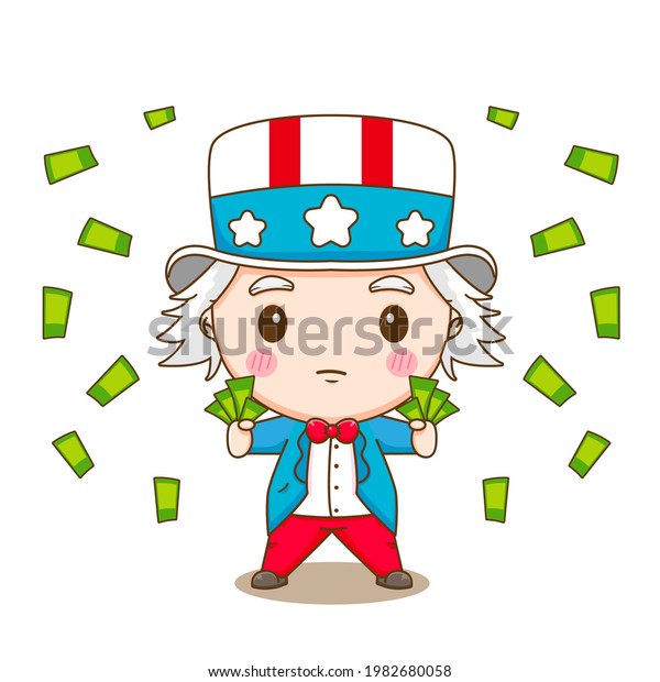 Cartoon Illustration Cute Uncle Sam Character Stock Vector (Royalty ...