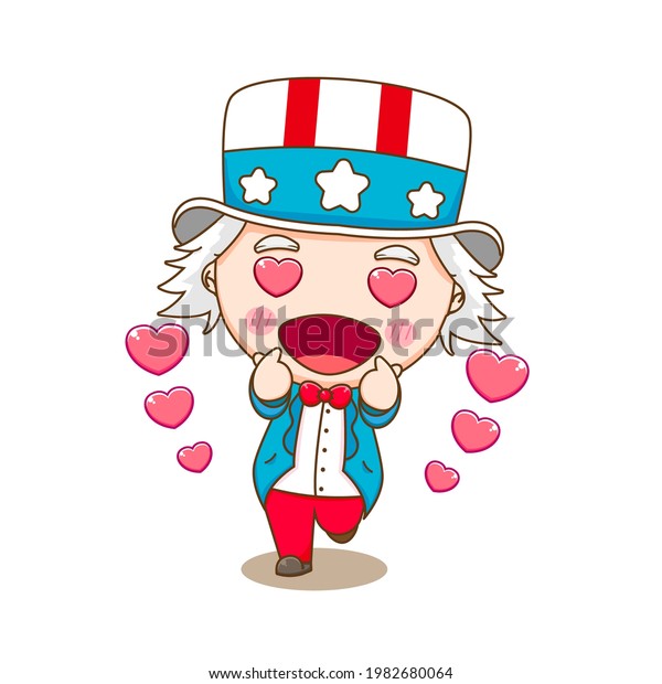 Cartoon Illustration Cute Uncle Sam Character Stock Vector (Royalty ...