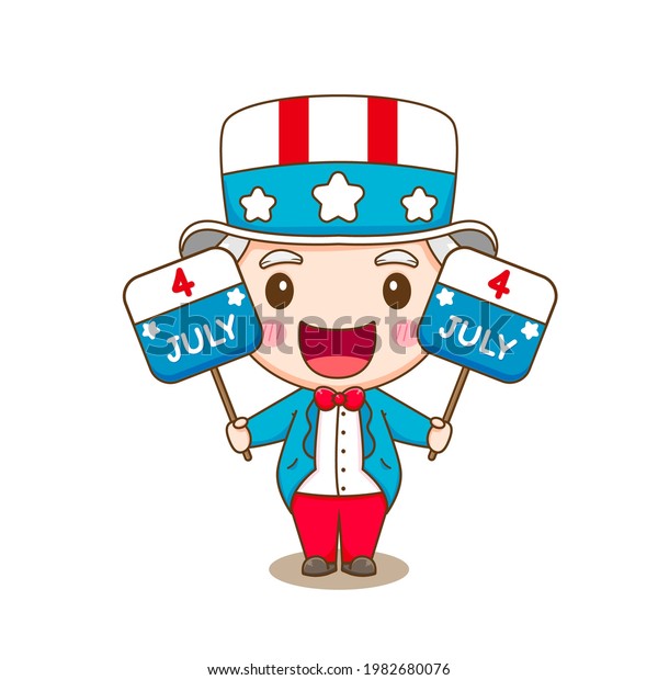 Cartoon Illustration Cute Uncle Sam Character Stock Vector (Royalty ...