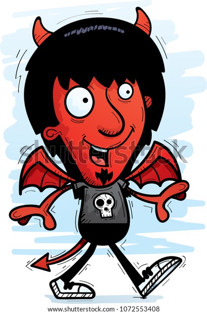 Cartoon Illustration Demon Walking Stock Vector (Royalty Free ...