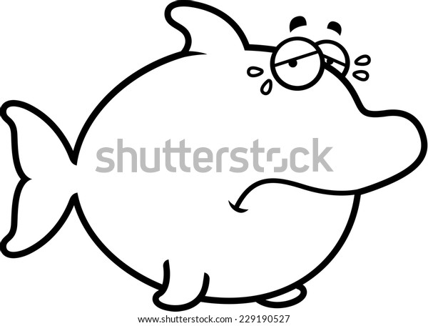 Cartoon Illustration Dolphin Sad Crying Stock Vector (Royalty Free ...