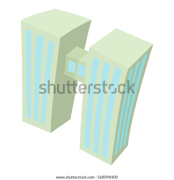Cartoon Illustration Double Building Vector Icon Stock Vector (Royalty ...