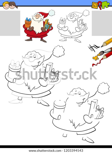 Cartoon Illustration Drawing Coloring Educational Activity Stock Vector ...