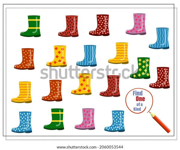 Cartoon Illustration Educational Game Find Oneofakind Stock Vector ...