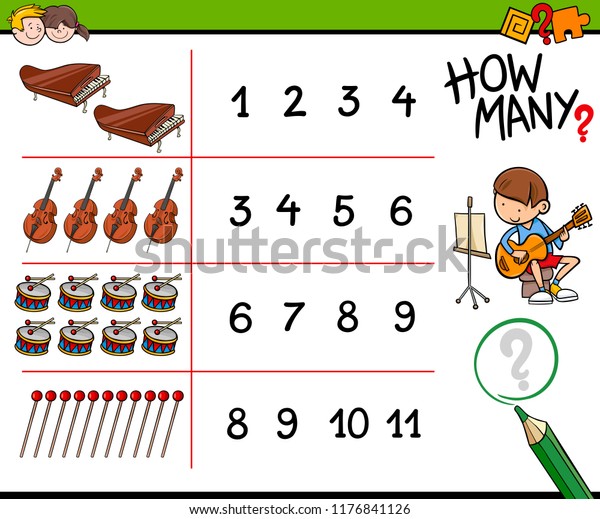Cartoon Illustration Educational How Many Counting Stock Vector ...