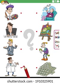 Cartoon Illustration Educational Matching Game Children Stock Vector ...