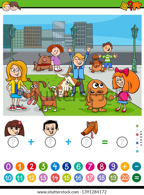 Cartoon Illustration Educational Mathematical Counting Addition Stock ...