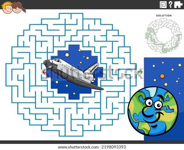 Cartoon Illustration Educational Maze Puzzle Game Stock Vector (Royalty ...
