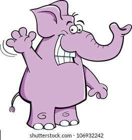 Cartoon Illustration Elephant Waving Stock Vector (Royalty Free ...
