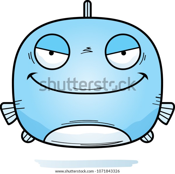 Cartoon Illustration Evil Looking Fish Stock Vector (Royalty Free ...