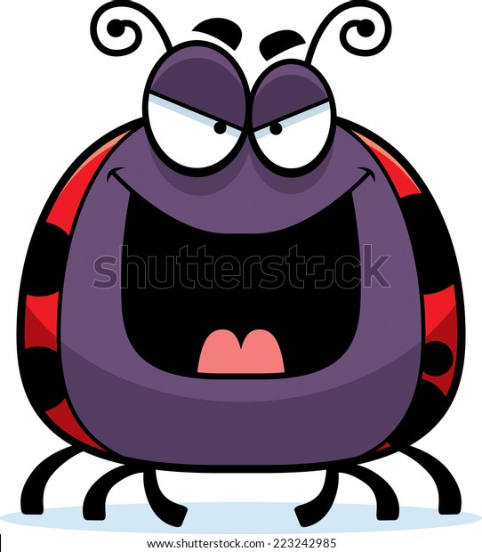 Cartoon Illustration Evil Looking Ladybug Stock Vector (Royalty Free ...