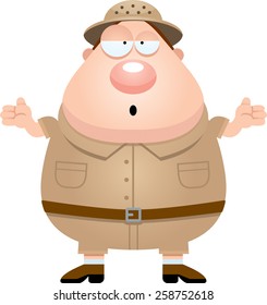 Cartoon Illustration Explorer Looking Confused Stock Vector (Royalty ...