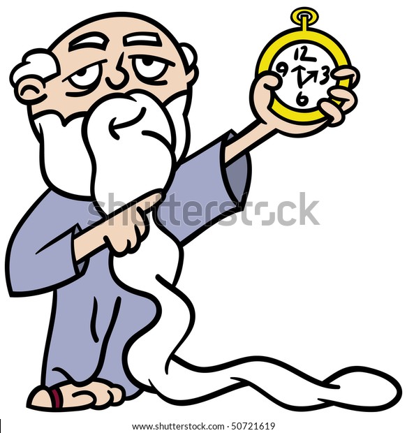 Cartoon Illustration Father Time Extra Long 库存矢量图（免版税）50721619