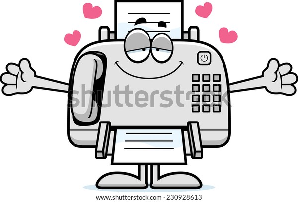 Cartoon Illustration Fax Machine Ready Give Stock Vector (Royalty Free ...