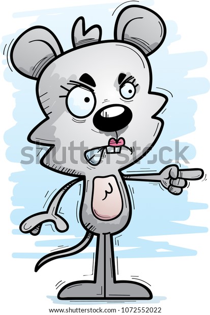 Cartoon Illustration Female Mouse Looking Angry Stock Vector (Royalty ...