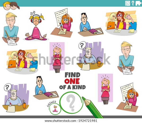 Cartoon Illustration Find One Kind Picture: เวกเตอร์สต็อก (ปลอดค่า ...