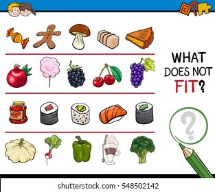 Vektor Stok Cartoon Illustration Finding Improper Picture Row (Tanpa ...