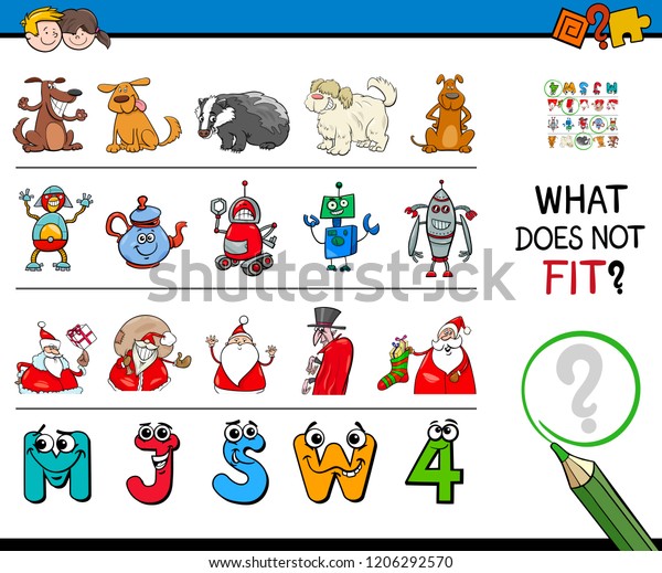 Cartoon Illustration Finding Picture That Does Stock Vector (Royalty ...